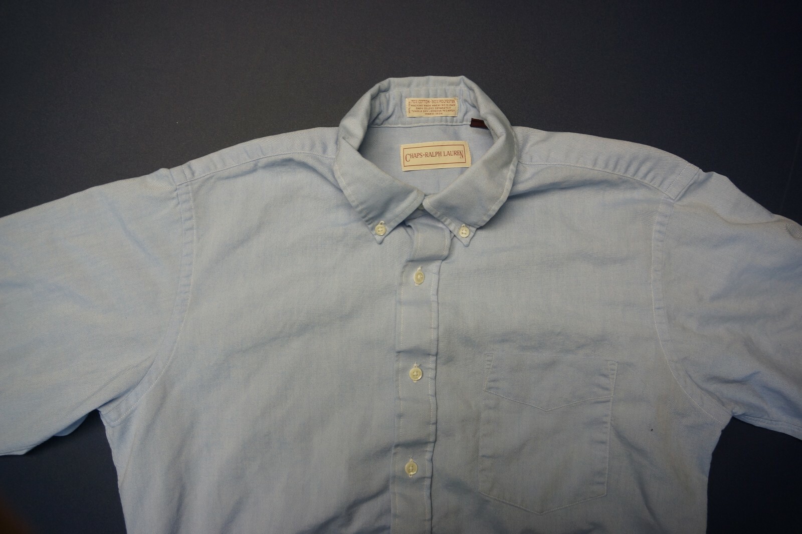 Men's Light Blue Chaps-Ralph Lauren OCBD Dress Shirt | eBay