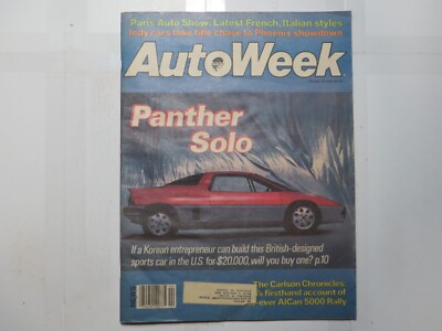 OCTOBER 29 1984 AUTOWEEK MAGAZINE PANTHER SOLO, PARIS AUTO SHOW 7N | eBay