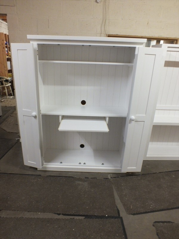 BUCKINGHAM PAINTED HIDEAWAY COMPUTER CUPBOARD BIFOLD DOORS, BESPOKE ...