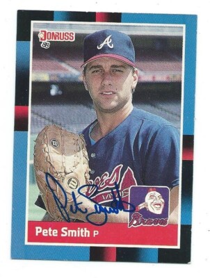 Pete Smith Hand Signed autograph on a 1988 Donruss card-Atlanta Braves ...