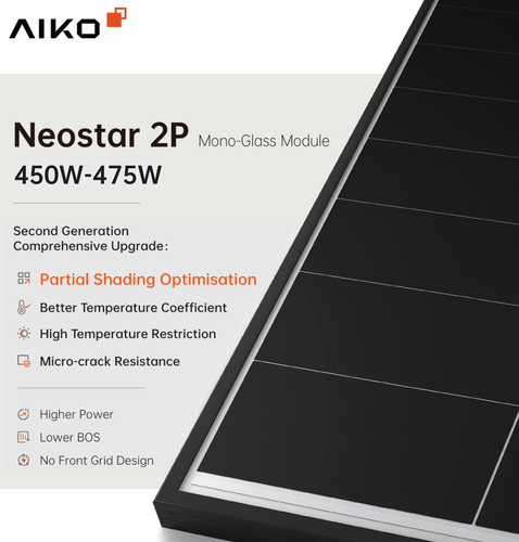 AIKO 470 Watt Solar Panel 108C NEOSTAR 2P 30mm Shade Optim 30yrwnty ...
