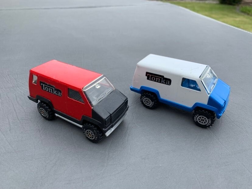 Vintage 1978 TONKA MITES Vans - Lot of 2 - Blue and White and Red and ...