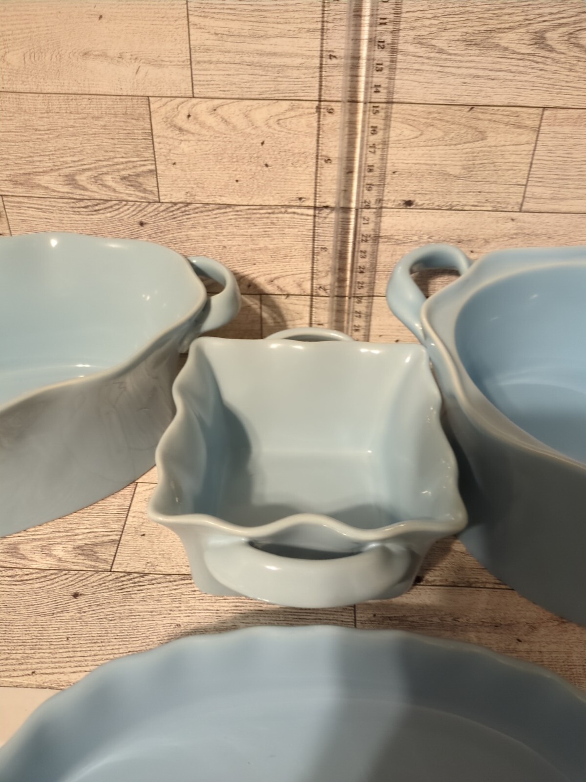 Lot Of 4 BIA Light Blue Assorted Bowls, 3.5", 1.5", 2.5", 3.5" Tall. | eBay