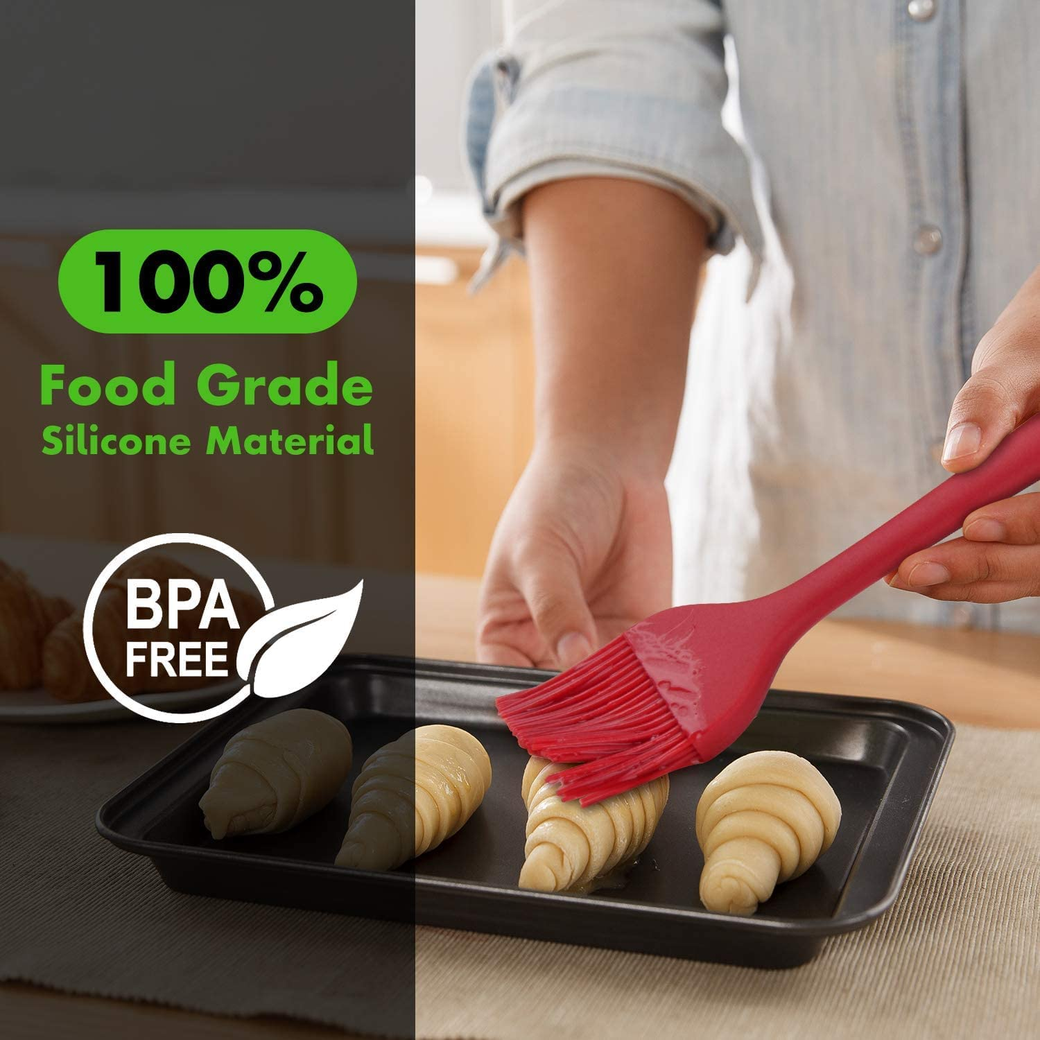 Silicone Basting Brush Set 5 Pack Heat Resistant Pastry Brushes Spread ...