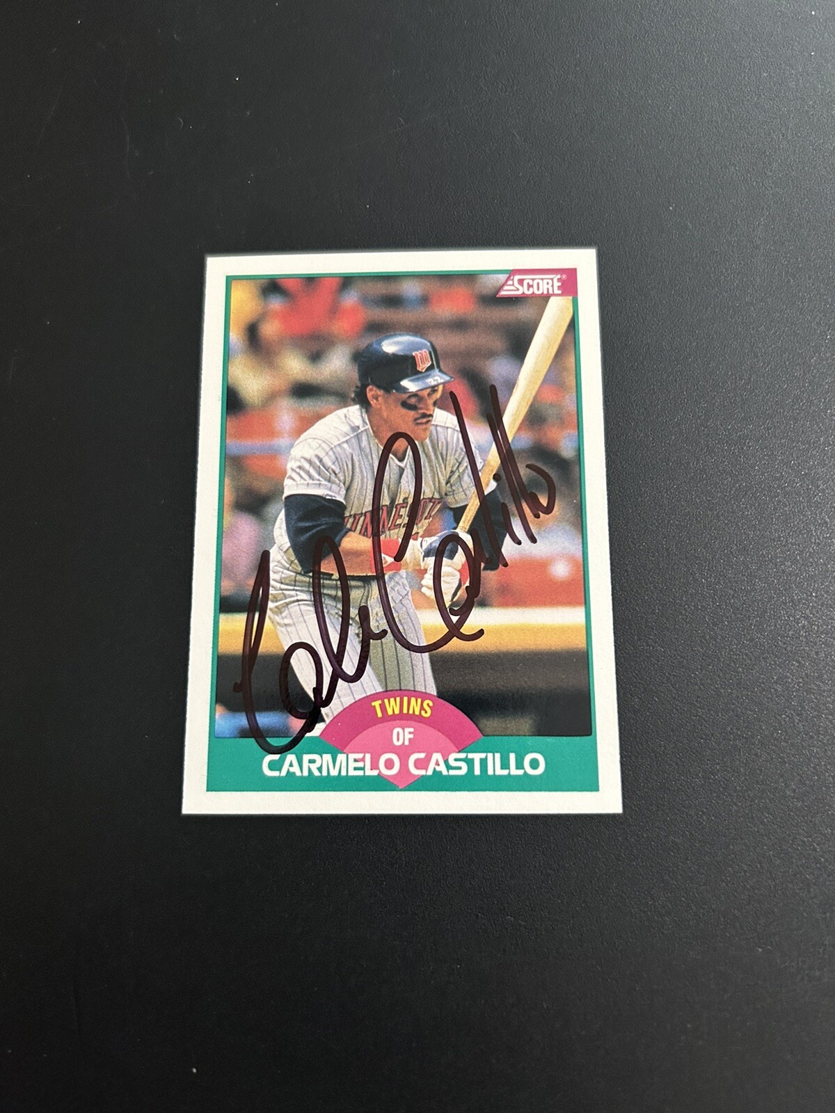 CARMELO CASTILLO Signed Autographed Rare 1989 Score Card Minnesota ...