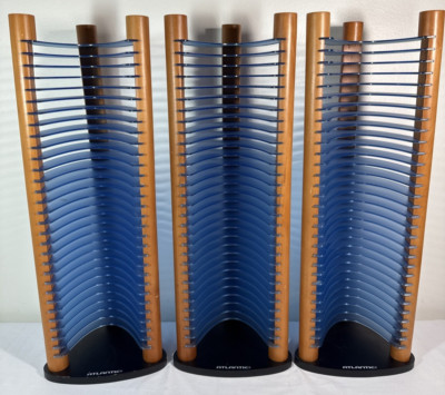 Lot of 3 / Atlantic / CD Tower / 30 Disc Storage / Blue Plastic & Wood ...
