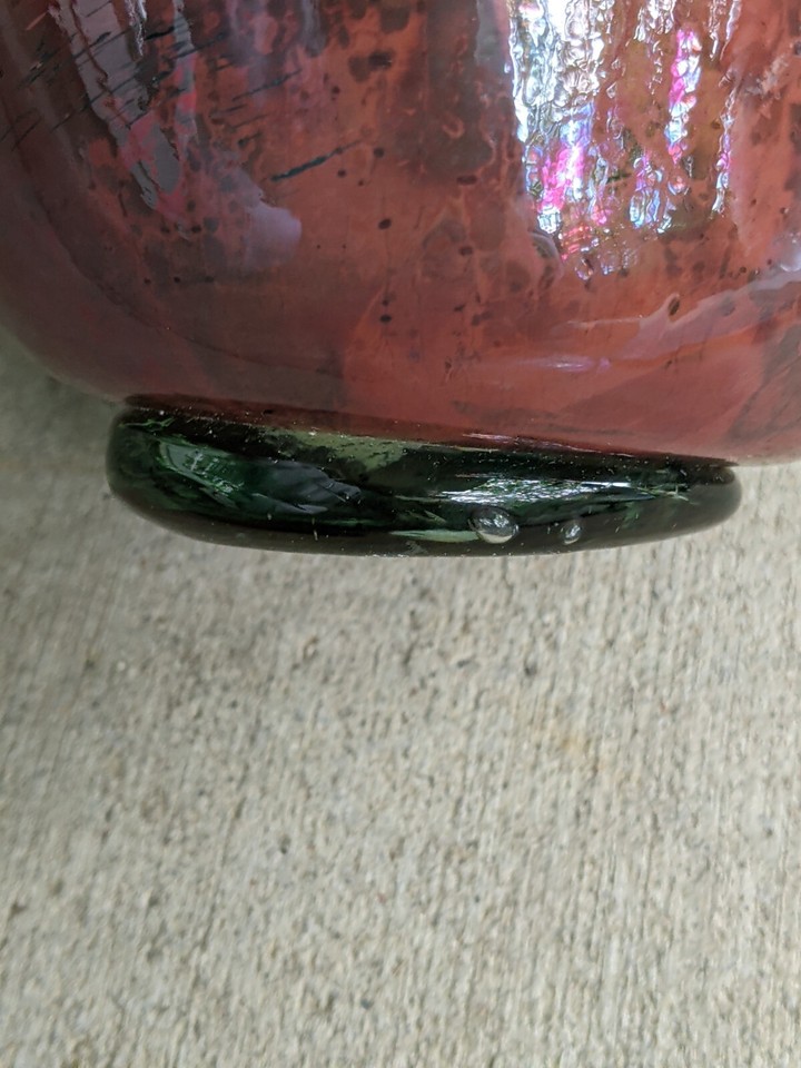 Schauffer Studio Art Glass Offhand Vase-Richard L. Stauffer-Teal Copper ...