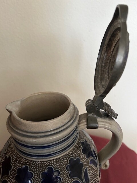 Antique German Merkelbach & Wick Stoneware Beer Stein Pitcher Amazing ...