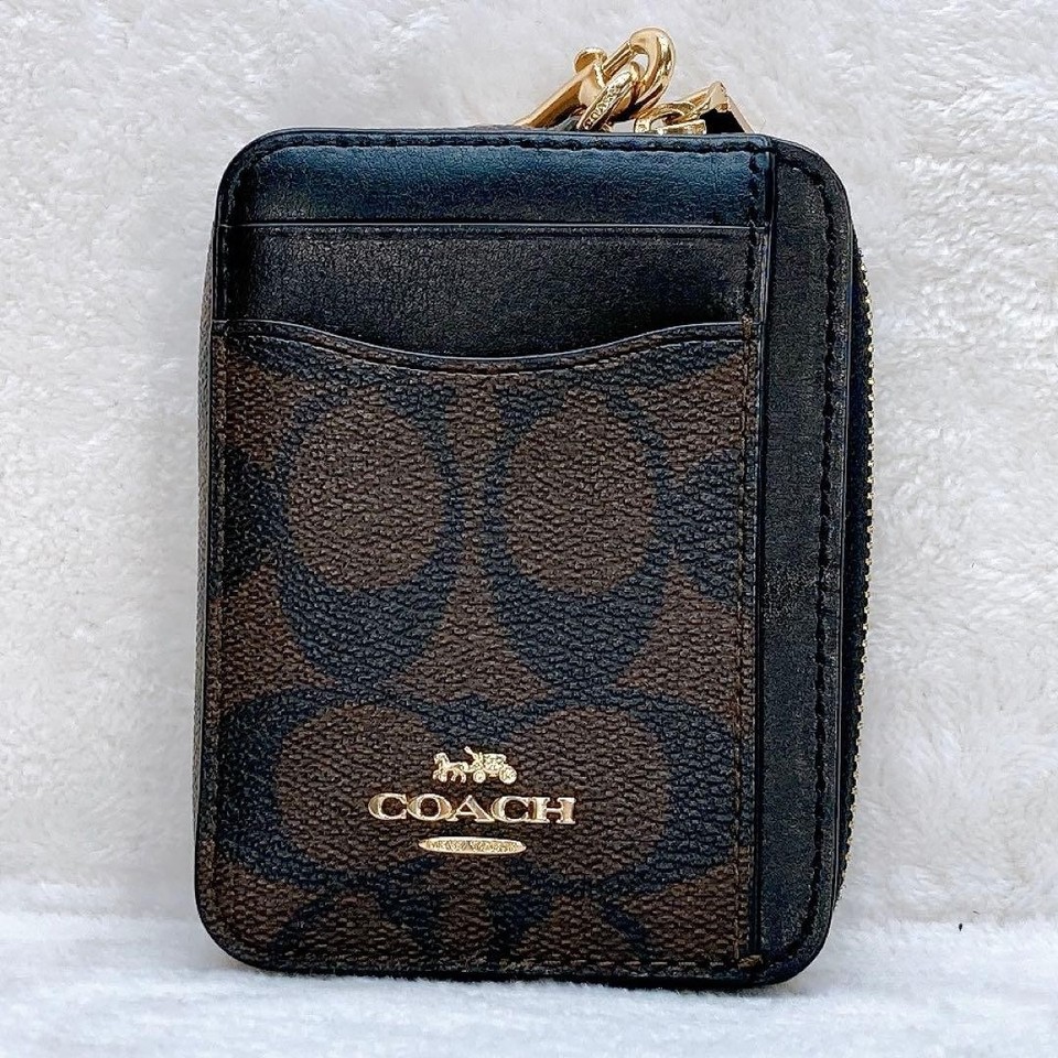 Super beautiful item COACH Coach coin case card case wallet chain | eBay