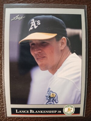 LANCE BLANKENSHIP OAKLAND ATHLETICS 1992 LEAF SERIES 2 BASEBALL CARD ...