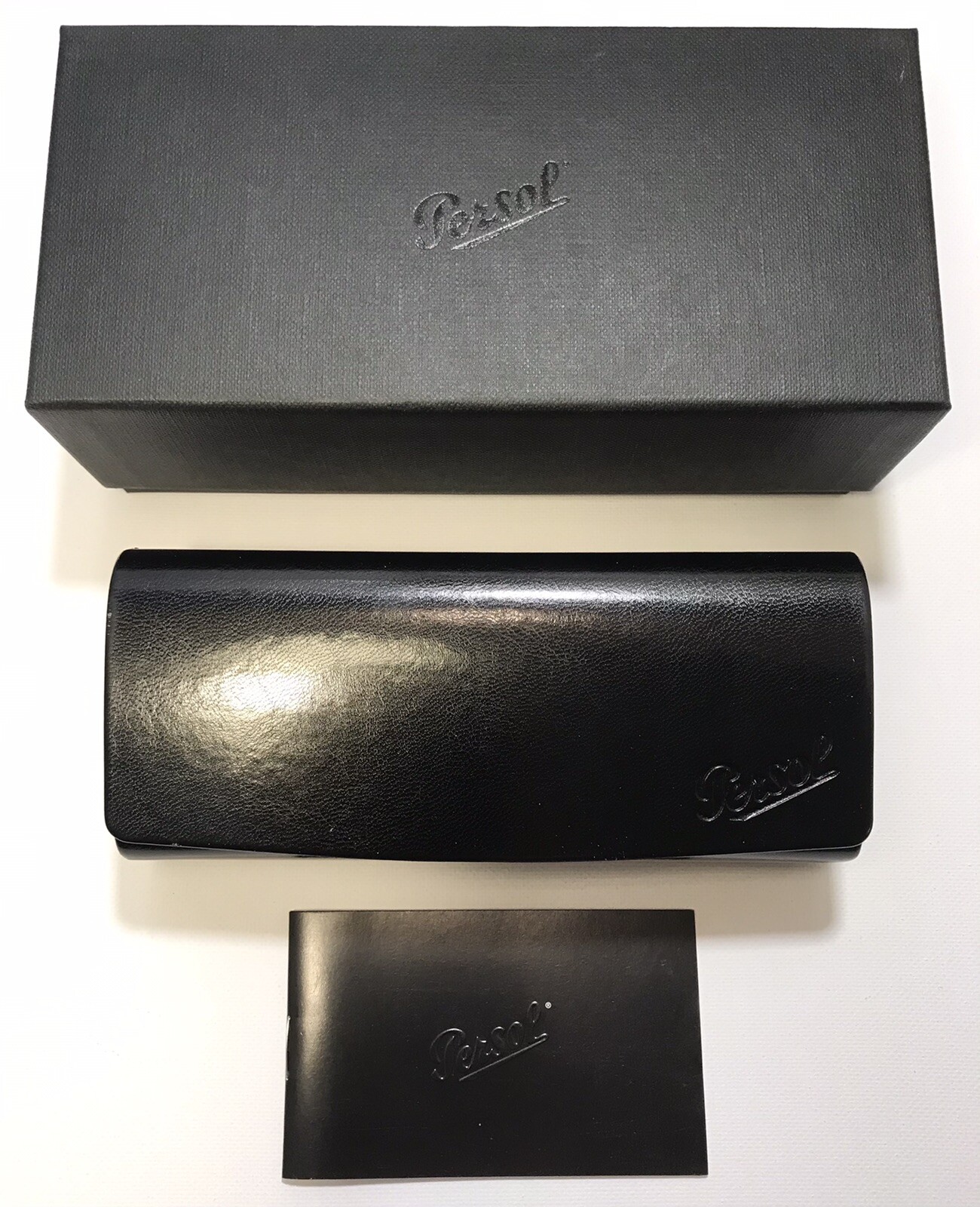 PERSOL Sunglasses Eyeglasses Black Hard Case Full Set New Authentic | eBay