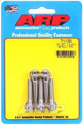 ARP 5-Pack Bolt Kit 12-Point Head S/S 1/4" UNF x 1.250" UHL 5/16 ...