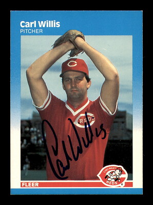 Carl Willis Autographed Signed 1987 Fleer Card #218 Cincinnati Reds ...
