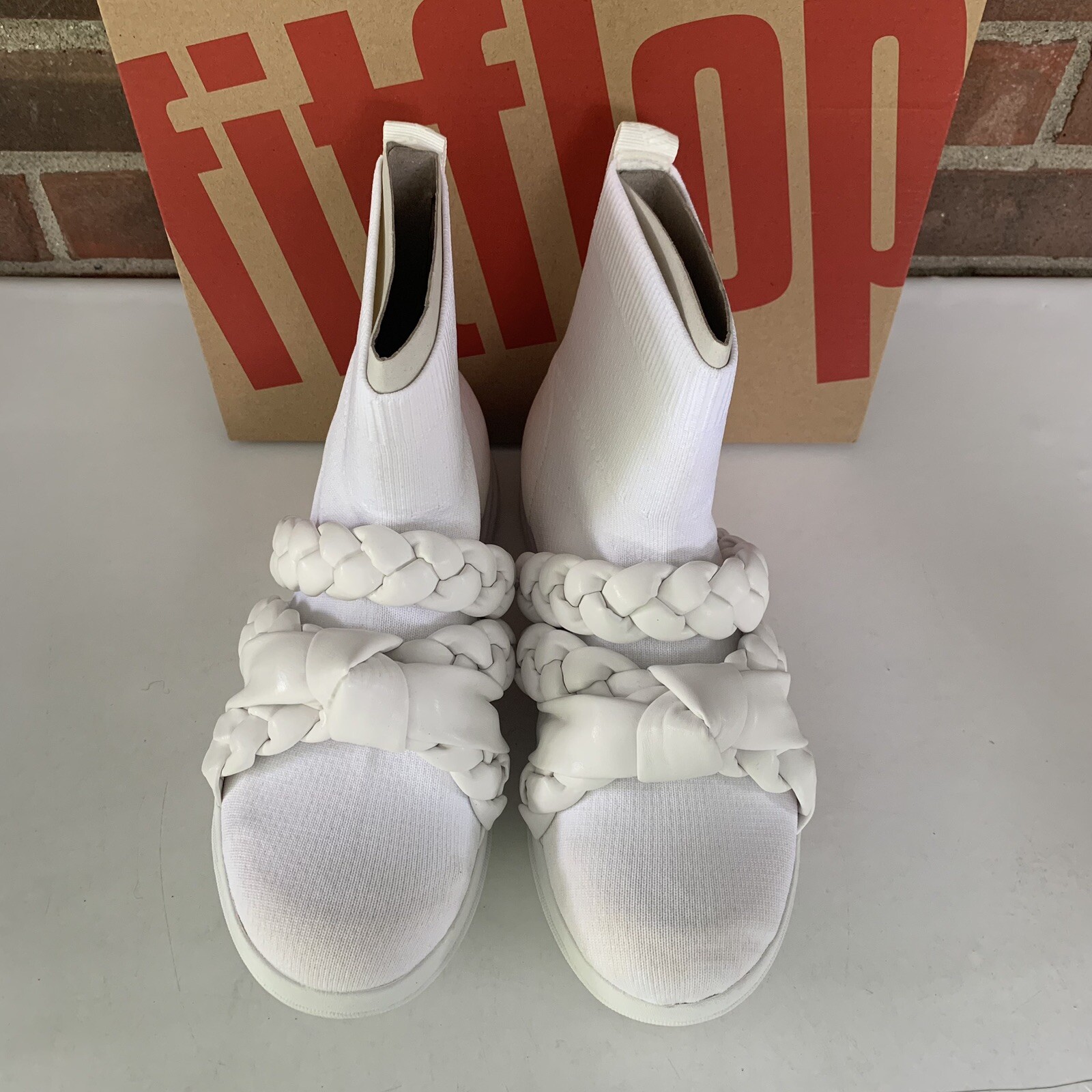 Fitflop Womens Uberknit Braid White Fabric High Top S… - Gem