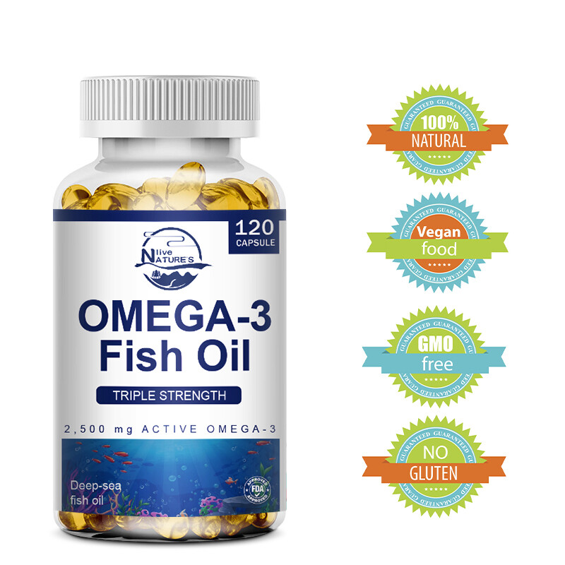 Omega 3 Fish Oil 3600mg Capsules SoftGel Triple Strength EPA & DHA 3 ...