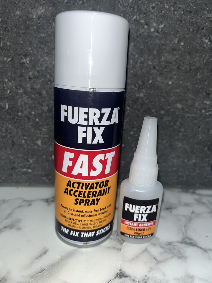 Fuerza Fix Industrial Strength Glue 20g + Fast Activator Accelerant ...