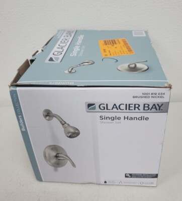 Glacier Bay Builders Shower Set Brushed Nickel Anti-Scald-Drip Free ...
