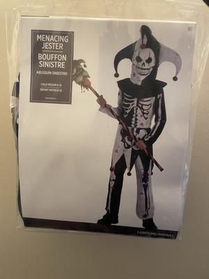 Menacing Jester Skeleton Halloween Costume 3 Piece Set Child Size ...