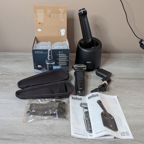Braun S7 5764 Electric Razor with 5434 Cleaning/Charging Base & 4 ...
