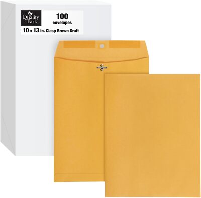 100 Business Envelopes 10x13 Kraft Clasp Manila Catalog Yellow Brown ...