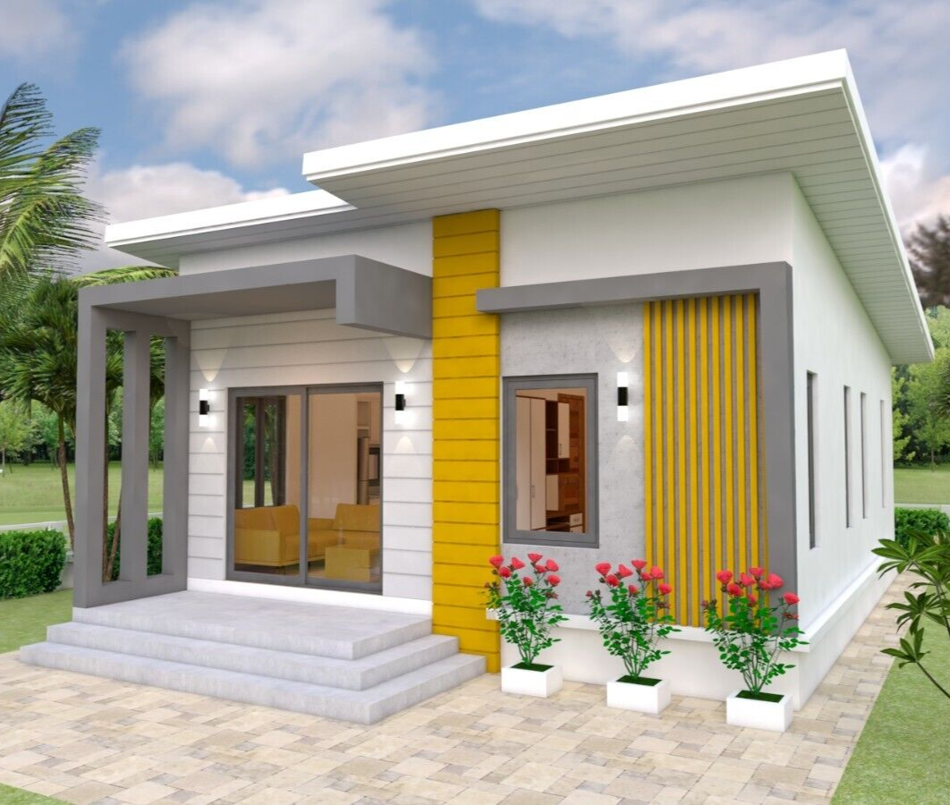 Narrow Double Shed Roof House 8.25mX6.25m (51.7 Sq.m) Small Shed Roof