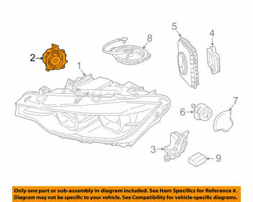 OEM BMW F30N F31N F35N SEDAN WAGON HEADLIGHT LED FAN 63117419612 NEW NO ...