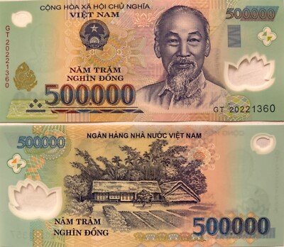 500,000 Vietnam Dong VND UNC MINT Banknote Currency Polymer Banknote ...