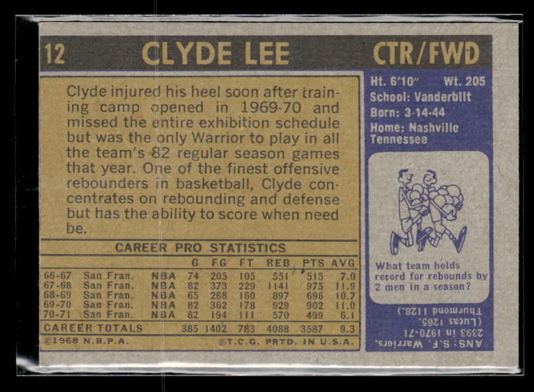 1971 Topps #12 Clyde Lee Very Good | eBay