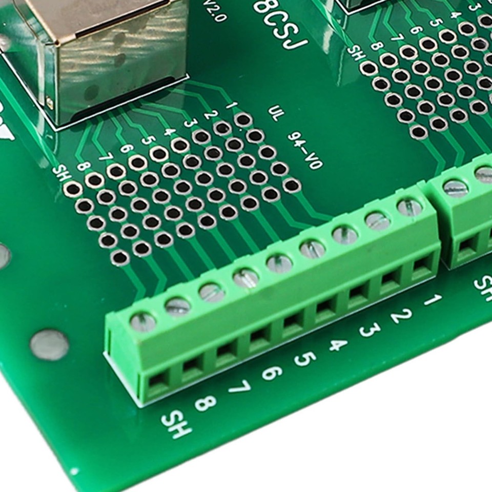 Gonetre RJ45 Ethernet Connector Breakout Board Dual Network Port Input ...