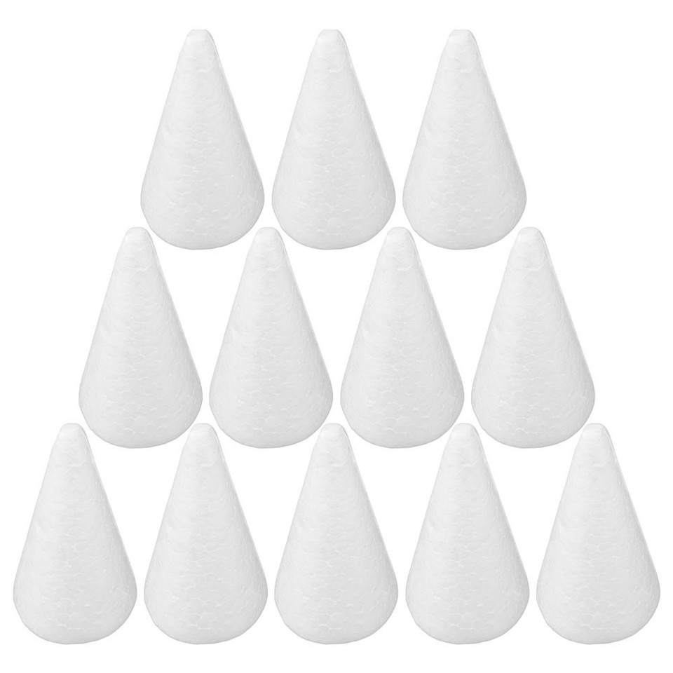 12pcs Handmade White Solid Cone Children DIY Craft Cone Accessories ...