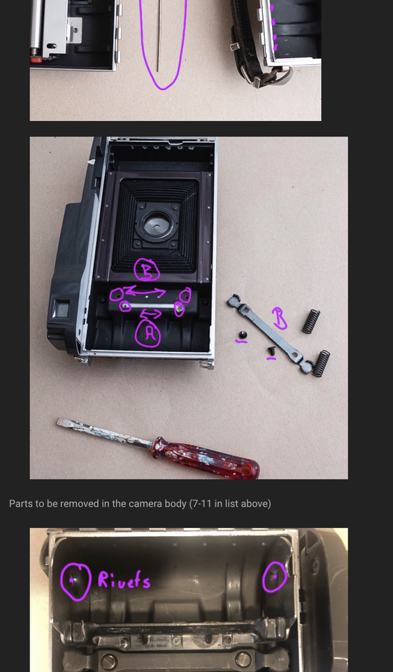 Polaroid 110A/B / 120 / 800 - 3d printed 4x5 conversion kit ...