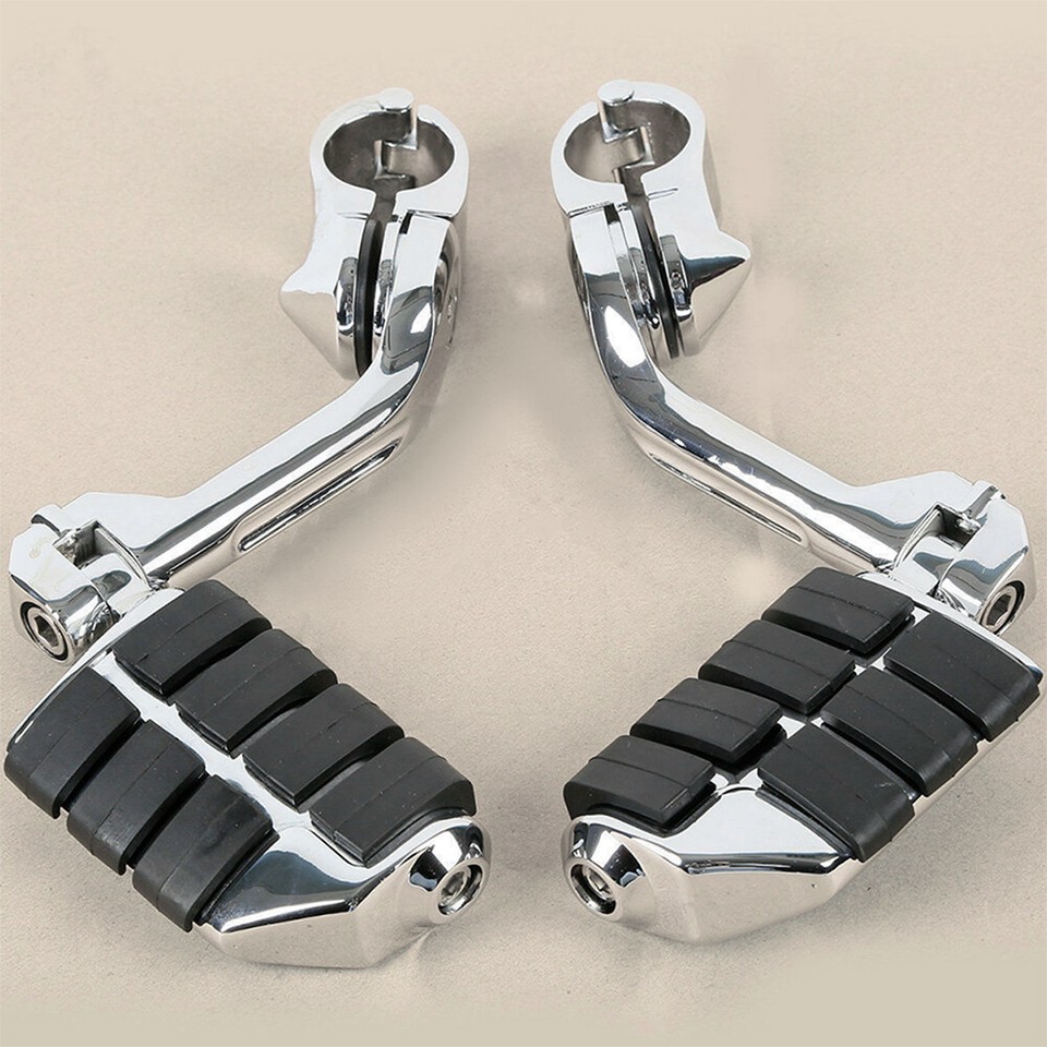 Chrome Long Highway Foot Pegs Crash Bar For Harley Cruiser Motorcycle 1 ...