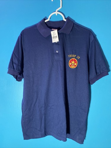 Boy Scouts of America Polo Shirt Mens Large BSA Troop 28 Navy NWT Made ...