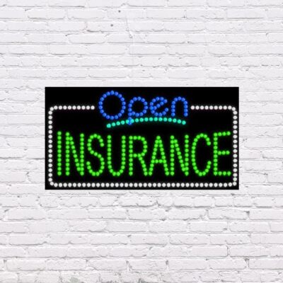 LED Open Insurance | Light-up Sign | 31"W x 17"H x 2"D | eBay
