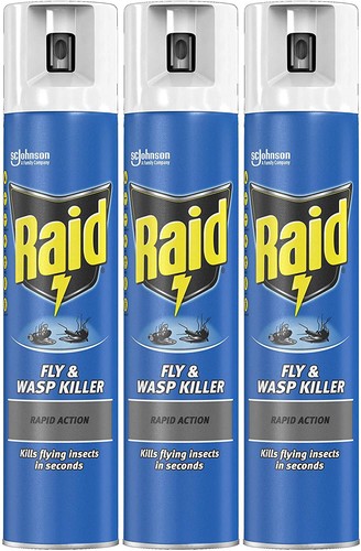 Raid Fly & Wasp Killer Rapid Action Spray, 300ml (3 Pack) 5000204795370 ...