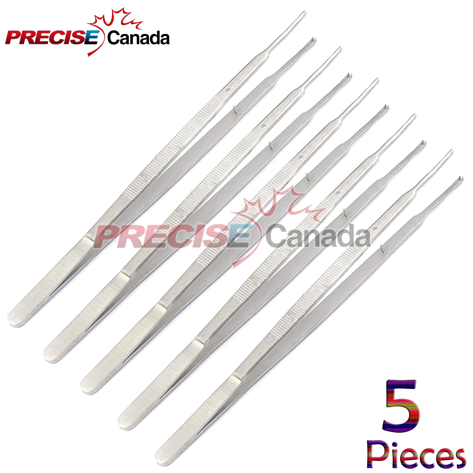 SET OF 5 GERALD TWEEZER TISSUE FORCEPS SURGICAL & VETERINARY 1X2 TEETH ...