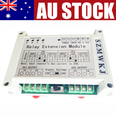 2 Channel 40A Brush Motor 4 Way Relay Extension Module 5-30V Relay ...