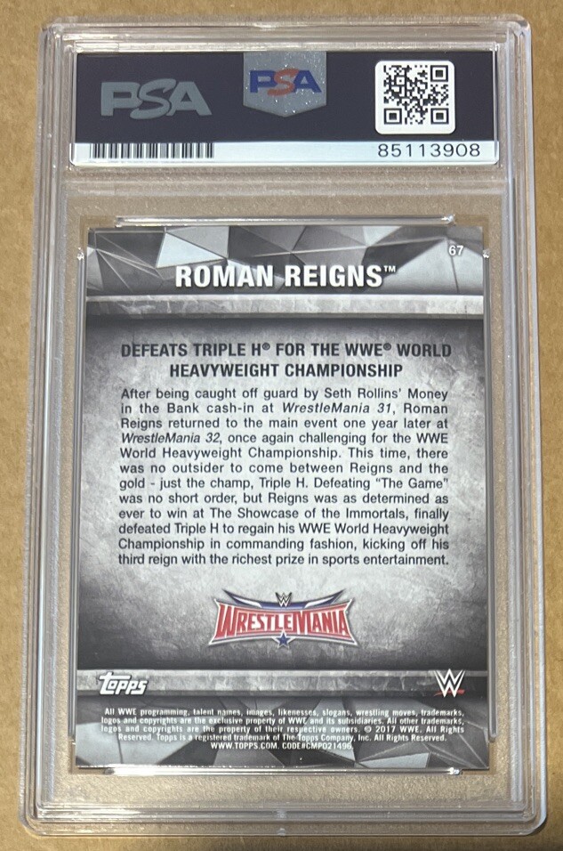 2017 Topps Roman Reigns Auto Autograph Signed Card PSA Rare | eBay