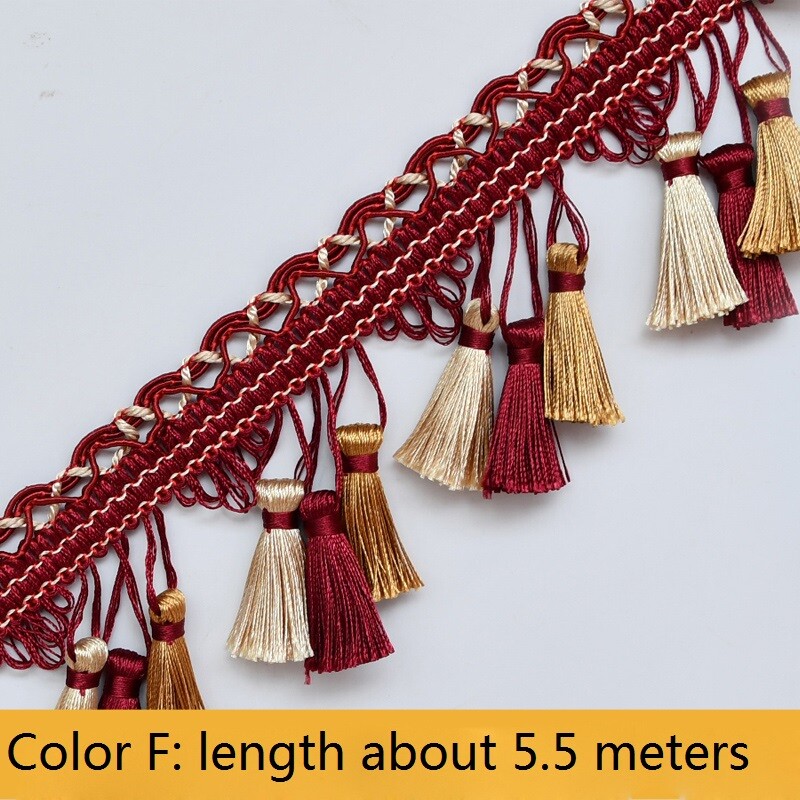 5.5M Fringe Tassel Lace Trim Upholstery Edging Trimming Ribbon DIY ...