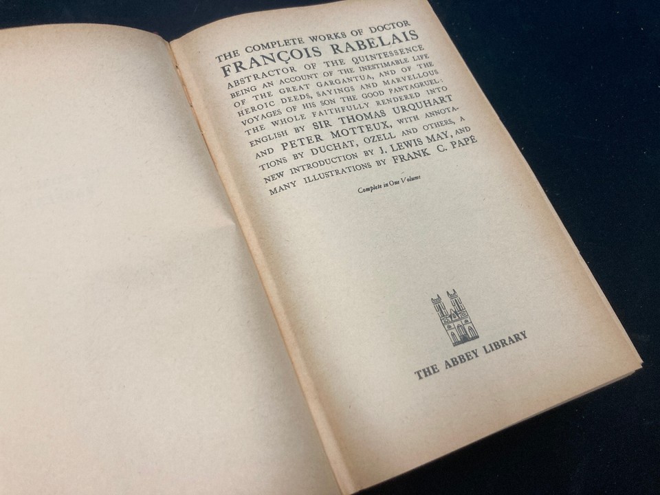 Complete Works of Francois Rabelais English Abbey Library Urquhart ...