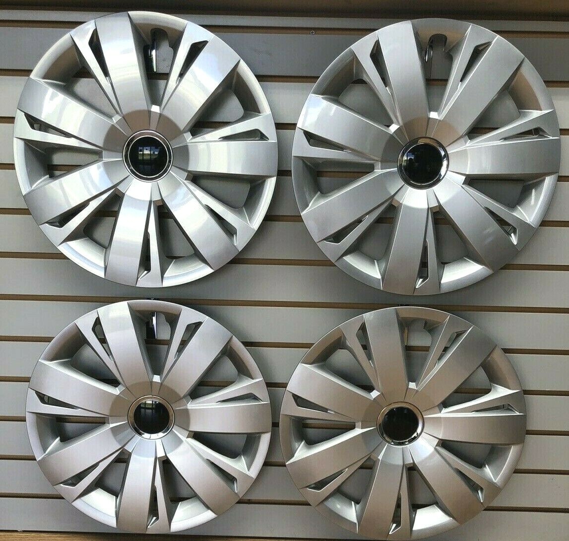 NEW SET 16" Silver Hubcaps Wheelcovers for VW JETTA GOLF RABBIT Steel ...