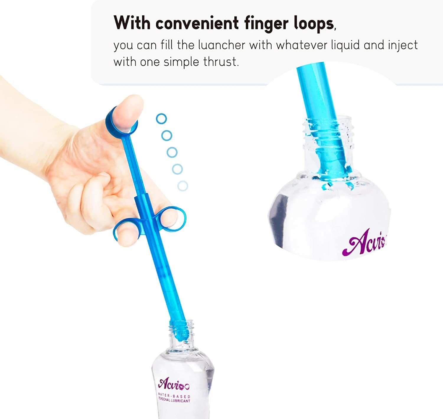 Lubricant Lube Applicator Personal Anal Shooter Reusable Tube Injector ...