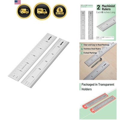 Machinist Ruler 6 Inch Stainless Steel Set Precision Measuring Tool for ...