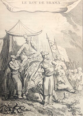 Alaungpaya King of Burma Dynasty Konbaung On Un Elephant Engraving 1746 ...