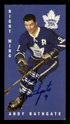 ANDY BATHGATE SIGNED 1994 PARKHURST TALL BOYS #124 ON-CARD AUTO ...