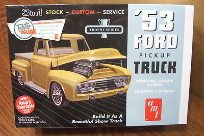 AMT '53 FORD PICKUP TRUCK 1/25 SCALE MODEL KIT (build as stock-custom ...