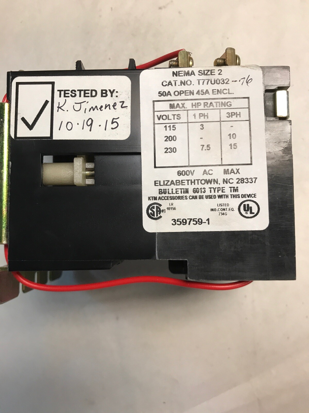 Joslyn Clark,T77U032-76,Contactor Nema Size 2 230V | eBay