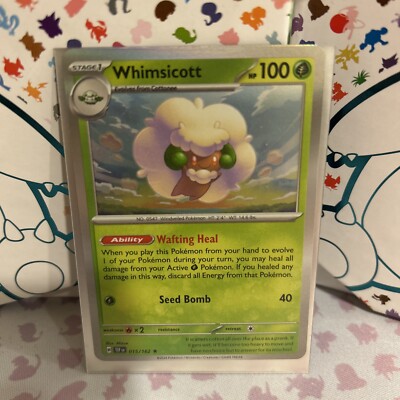 Whimsicott 15/162 Holographic Pokemon card | eBay