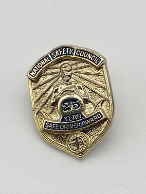 National Safety Award 25 year Safe Driver Award Lapel Twist Pin No Back ...