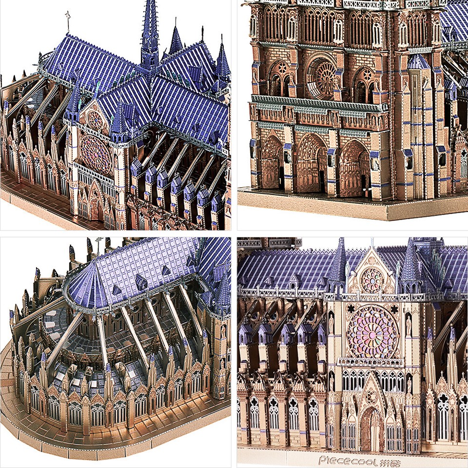 Piececool 3D Model Kits For Adult Notre Dame de Paris Metal Puzzles ...
